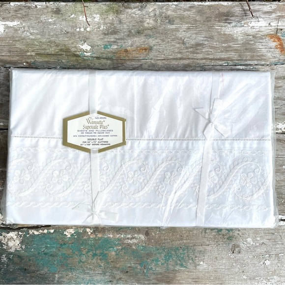 Wamsutta | Bedding | Vintage Wamsutta White Flat Sheet Supercale Plus ...